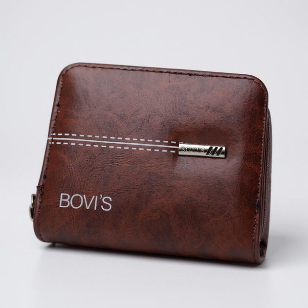 BOVI'S Vintage Brown Leather Zip-Around Wallet – Lunarcs
